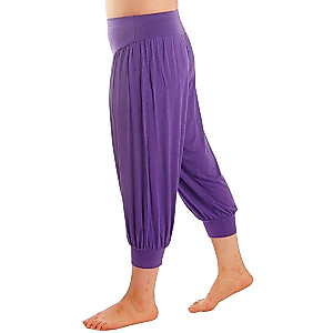 LKXHarleya Women Modal Harem Yoga Pants Loose Casual Fold Over Pilates Capri Pants Yoga Pants