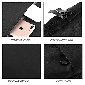 15.6'' inch Portable Monitor Case Protective Sleeve Polyester Water Repellent Vertical Style Laptop Tablet Notebook Shockproof Case with Accessory Pocket Black (15.6 inch)