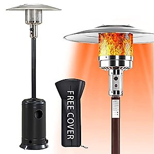 48000 Btu Outdoor Heaters for Patio - Patio Heater Propane, Outdoor Heater with Wheels, Ground Plugs, Propane Heater for Garden, Party, Backyard