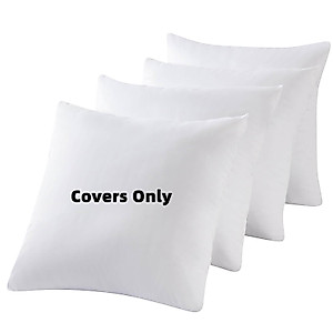 4 Pack Waterproof Down Feather Proof Pillow Protectors with Zipper 20x20 Zippered Pillow Covers for Square Throw Pillow