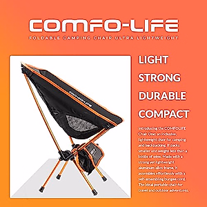 COMFO-LIFE Portable Camping Chair - Backpacking Chair Ultra Lightweight and Durable Lawn Chairs, Camp, and Backpacking Chair - Ideal for Travel and Outdoor Adventures - Ultralight & Compact