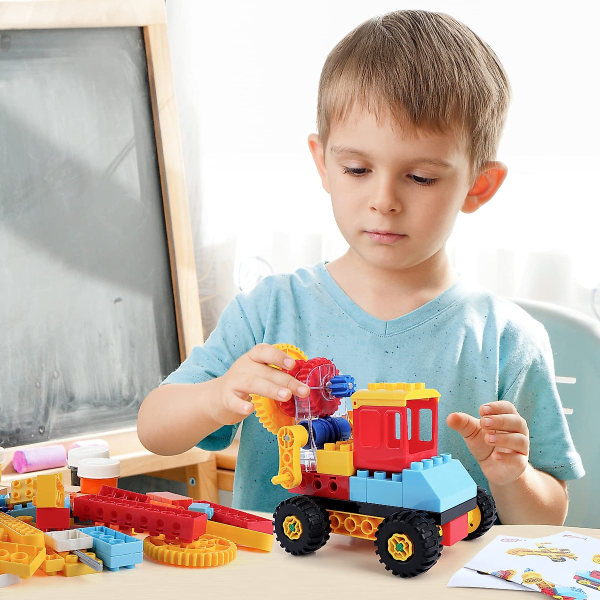 STEM Building Toys for Kids, 10Model Preschool Educational Learning Toys with Storage Box, Construction Engineering Erector Set Preschool Learning Toy,Birthday Gift for Boys Girls 3+ (96Pcs)