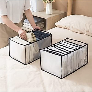 Aobteeny Closet Organizers and Storage Bins, 2 PCS Wardrobe Clothes Storage Organizer with Multiple Layers, Foldable, Portable and Visible Baby Storage Baskets for Bedroom, Shelves