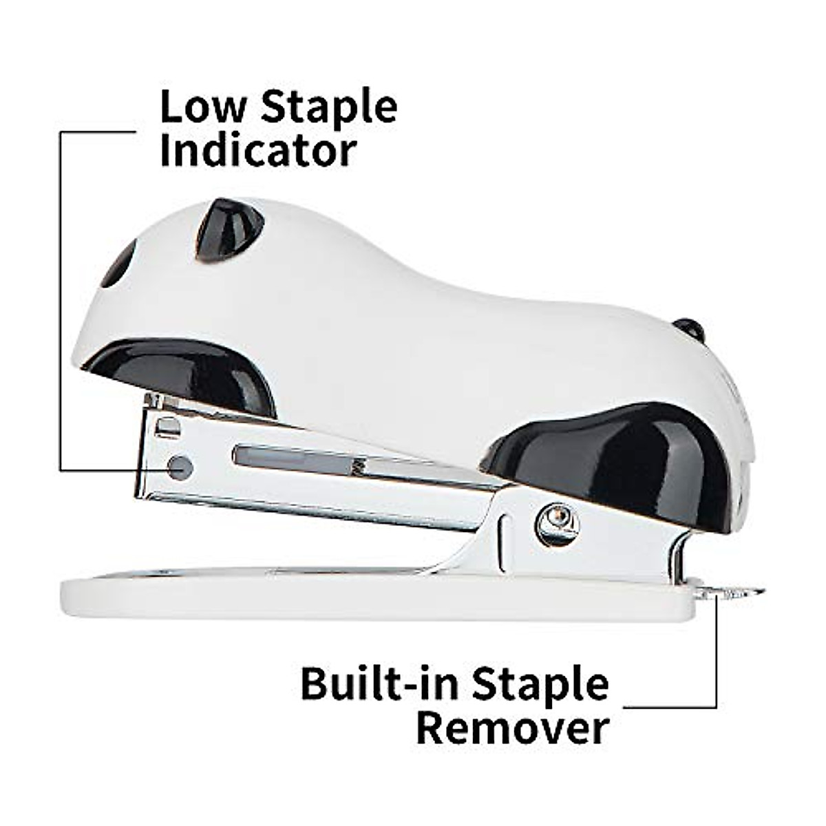 Deli Mini Cute Panda Desktop Stapler, Office Stapler, 12 Sheet Capacity, Includes Built-in Staple Remover & 1000PCS No.10 Staples