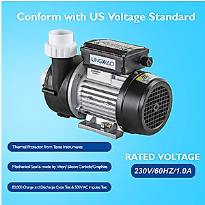 LINGXIAO WTC50M SPA Circulation Pump & Hot Tub Circulating Pump, LX Pump Motor, 0.35HP, 230V,1.5"Port, Fully Compatible with OEM Models (Mode: WTC50M)