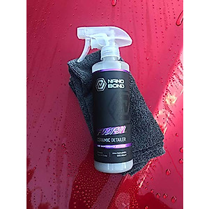 Nano Bond Ceramic Coating Spray Detailer, Spray Wax for Car, Quick Waterless Wash, Hydrophobic Top Coat, Professional Grade Sealant Polish for Cars, Rvs, Motorcycles, Boats, and Atvs, 16oz