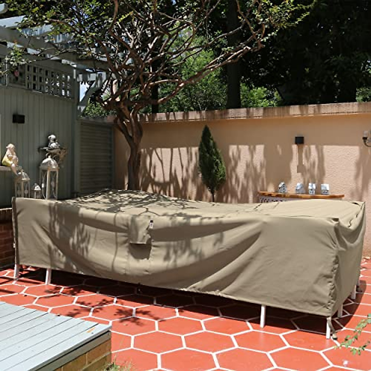 Flexiyard Patio Furniture Covers, 85-inch Outdoor Furniture Cover Waterproof Sectional Sofa Set Cover, Heavy Duty 600D Oxford fabric, General Purpose for Outside lawn Garden Dining Table and Chairs