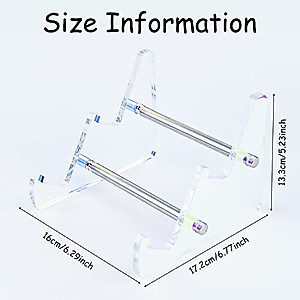 GEKUCAP Keyboard Display Stand, 2 Tier Colorful Mechanical Keyboard Holders, Thicker Rainbow Stand for Two Keyboards, Acrylic Keyboards Storage Holder Tray for Computer Tablet Picture Frame