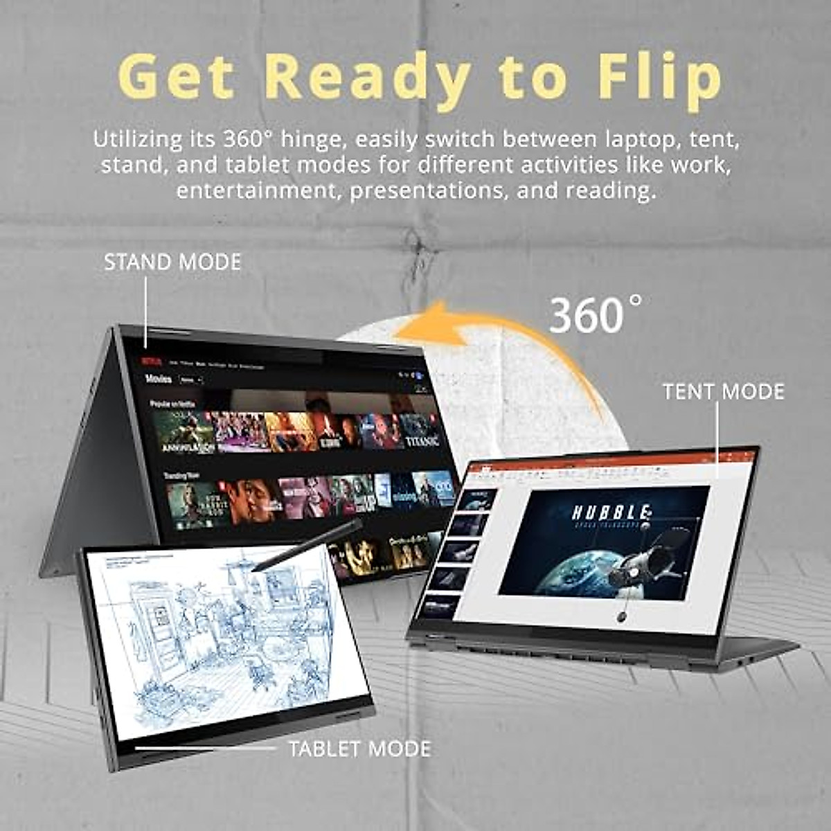 Lenovo Yoga 7i 2-in-1 360° 16" WUXGA Touchscreen Laptop, Intel Core-i5 1335U, 8GB RAM, 512GB PCIe SSD, Backlit Keyboard, Fingerprint Reader, Win 11, Storm Grey, 32GB Snowbell USB Card