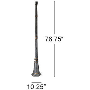 John Timberland Hepworth Traditional Outdoor Light Post and Cap Base Veranda Bronze 76 3/4" Accessory for Post Exterior House Porch Patio Outside Deck Yard Garden Driveway Home Lawn Walkway