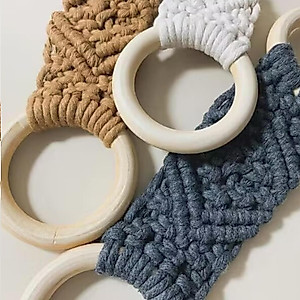 Crochet Towel Holder, Macrame Towel Holder Ring, Macrame Towel Holder Ring，Macrame Kitchen Towel Holder, Macrame Dish Towel Holder, Handmade Macrame Dish Towel Holder Decoration (3 PCS)