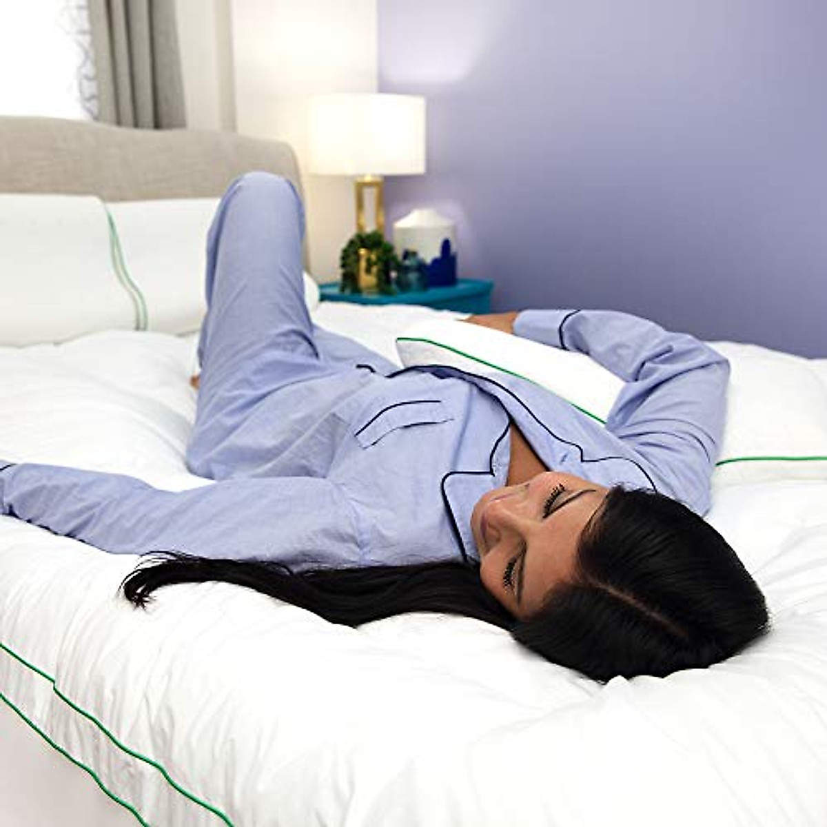 BioPEDIC Clean 2.5-Inch Fiberfill Mattress Topper Odor and Anti-Stain Ultra-Fresh Treated Fabric, Twin, White