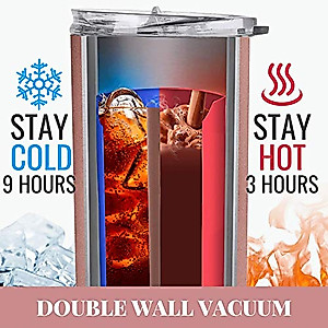 Sister Gifts from Sisters, Insulated Stainless Steel Tumblers with Lids and Straws, For Birthday/Christmas, "Side by Side or Miles Apart, Sisters are Always Connected by Hearts"(20 oz) Rose gold