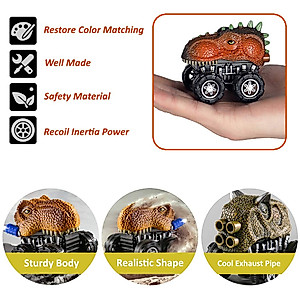 Dinosaur Toys for 2 3 4 5 6 7 Year Old Boys Girls, 8-Pack Dinosaur Toys Car for Kids 3-5, Stocking Stuffers for Kids, Christmas Easter Birthday Gifts Idea Party Favors Prizes, Easter Basket Stuffers