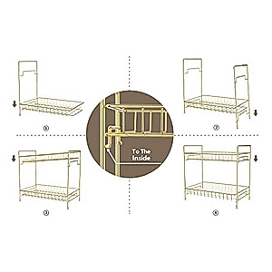 2 Tier Bathroom Organizer Countertop with Transparent Liner, Perfume Tray Vanity Makeup Organizers and Storage or Kitchen Spice Rack Corner Countertop Shelf Cosmetic Holder -Gold