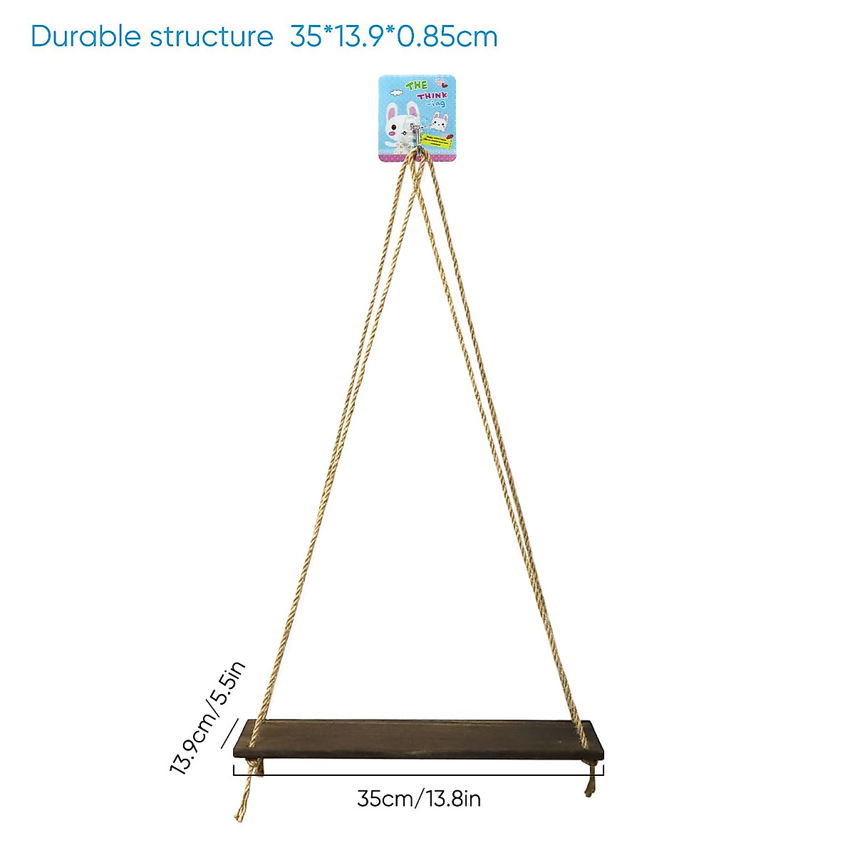 Dohia Wooden Wall Hanging Shelves Boho Wall Decor Floating Shelves for Bedroom Bathroom Living Room Nursery Dorm Room Display Shelving D4-YMZS(Brown)