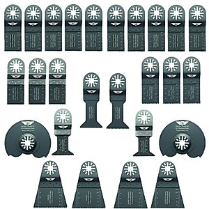 26 x TopsTools UNKA26A OMT Mix Blades for Bosch Fein MultiMaster (Non-StarLock) Makita Milwaukee Genesis Chicago Craftsmen Nextec Rockwell Ryobi Hitachi Multi Tool Accessories