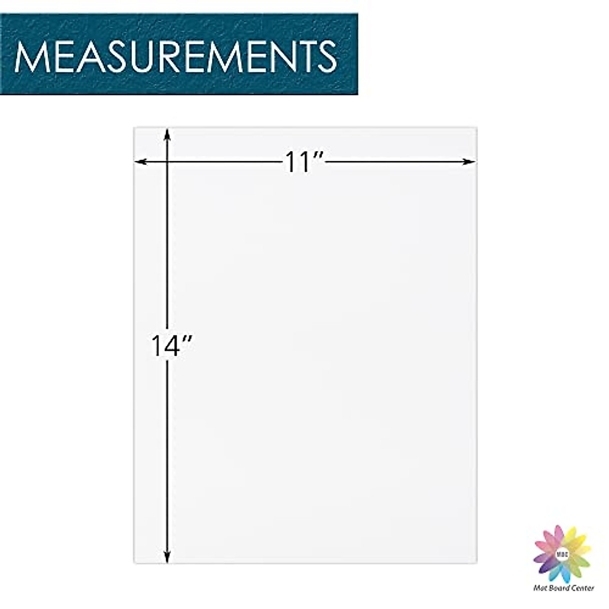 MBC MAT BOARD CENTER, 11x14 White Backing Matte Boards, 4-ply Thickness - for Art, Prints, Photos, Prints and More (50 Pack)