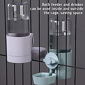 kathson Rabbit Food Water Dispenser Pet Cage Automatic Feeder 2L Food Dispenser 17oz Waterer Small Animal Hanging Bottle Bowl Set for Rabbit Cat Small Dog Ferret Puppy