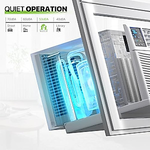 Magshion 8000 BTU Window Air Conditioner with Remote & App Control, 6 Modes – Cool, Dry, Auto-Restart, Fan, Sleep, Cools Rooms up to 350 Sq. Ft., Quiet AC Unit with Easy Install Kit