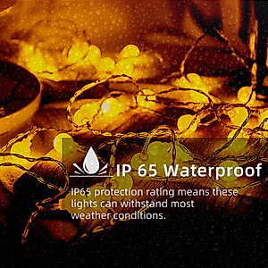 Lenreta 31FT 50LED Solar String Lights Outdoor 8 Modes Waterproof Solar Patio Lights Solar Lights Outdoor Decorative for Garden Yard Home Party Wedding Christmas Garden Solar Lights Patio Lights