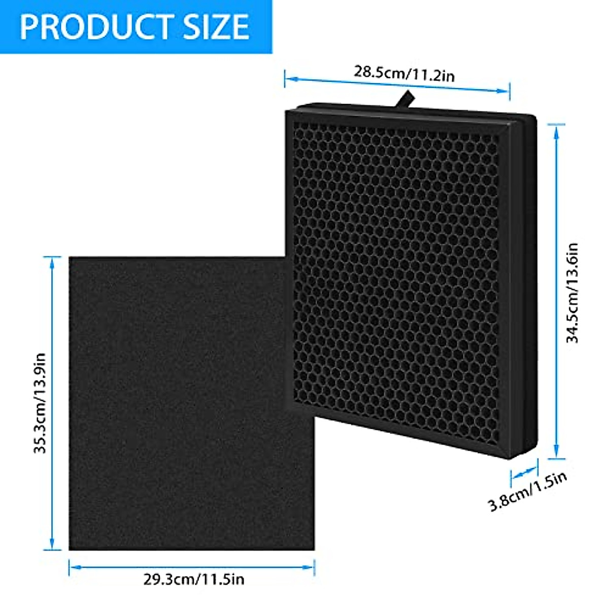 Replacement HEPA Filter Compatible with Zigma Aerio-300 Air Purifier: 1 High-Efficiency HEPA Filters - 1 Carbon Pre-Filters