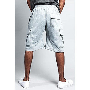 JEKE-DG Men's Hiking Cargo Shorts Stretch Outdoor Tactical Shorts with Pockets for Fishing Casual Cotton Lightweight Shorts (Light Grey,X-Large)