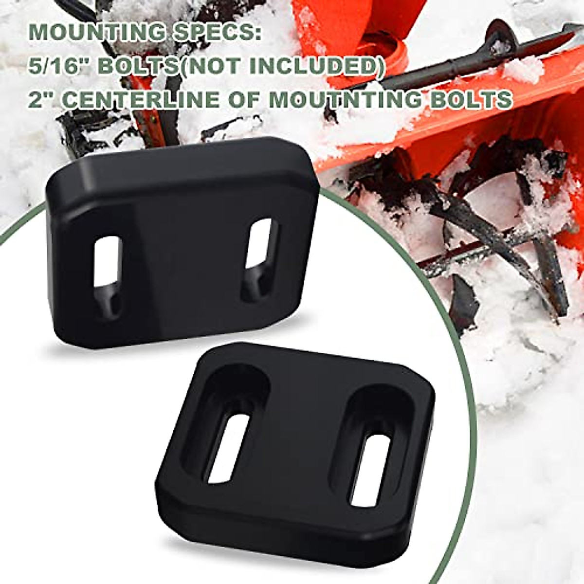 EZYPAK Snowblower Composite Skid Shoe for John Deere M118098 780061 1740718AYP TRS22, TRS24, TRS26, TRX24 and TRX26 Snow Blowers - (Set of 2)