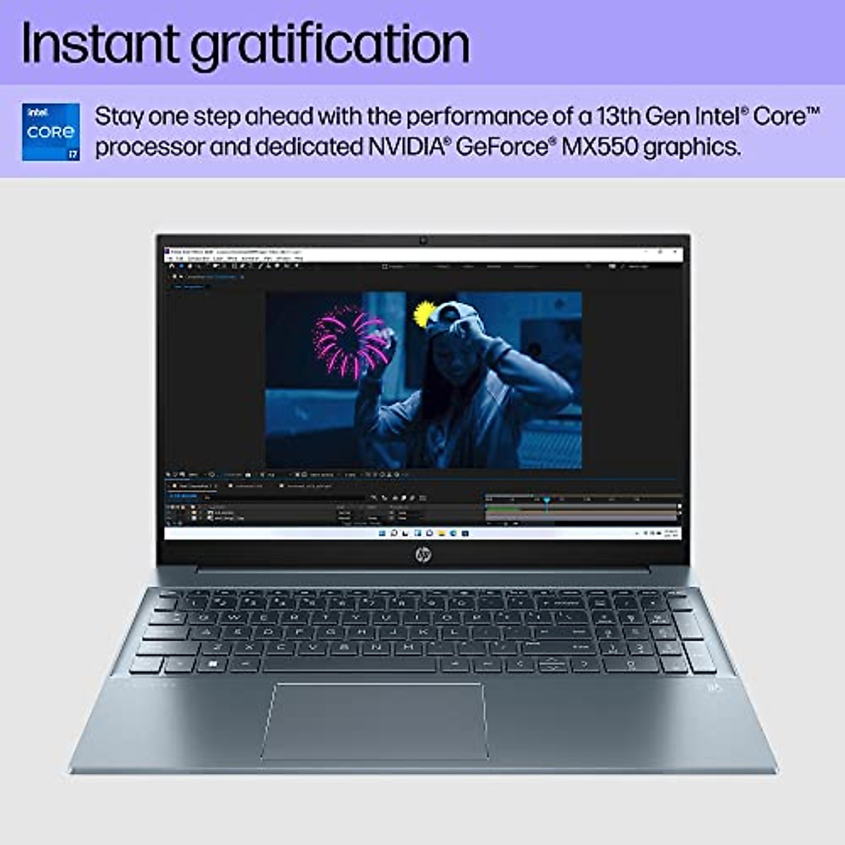 HP Pavilion 15.6" FHD Touchscreen Laptop, Intel 13th Gen Core i7-1355U Processor, GeForce MX550 Graphics, Wi-Fi 6, Backlit Keyboard, HDMI, Webcam, Windows 11 Home, Blue (32GB RAM | 1TB SSD)
