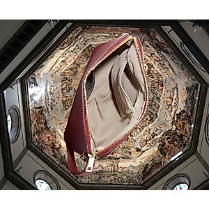 PRIMO SACCHI Ladies Italian Textured Metallic Silver Leather Small Triangular Shoulder Crossbody Bag