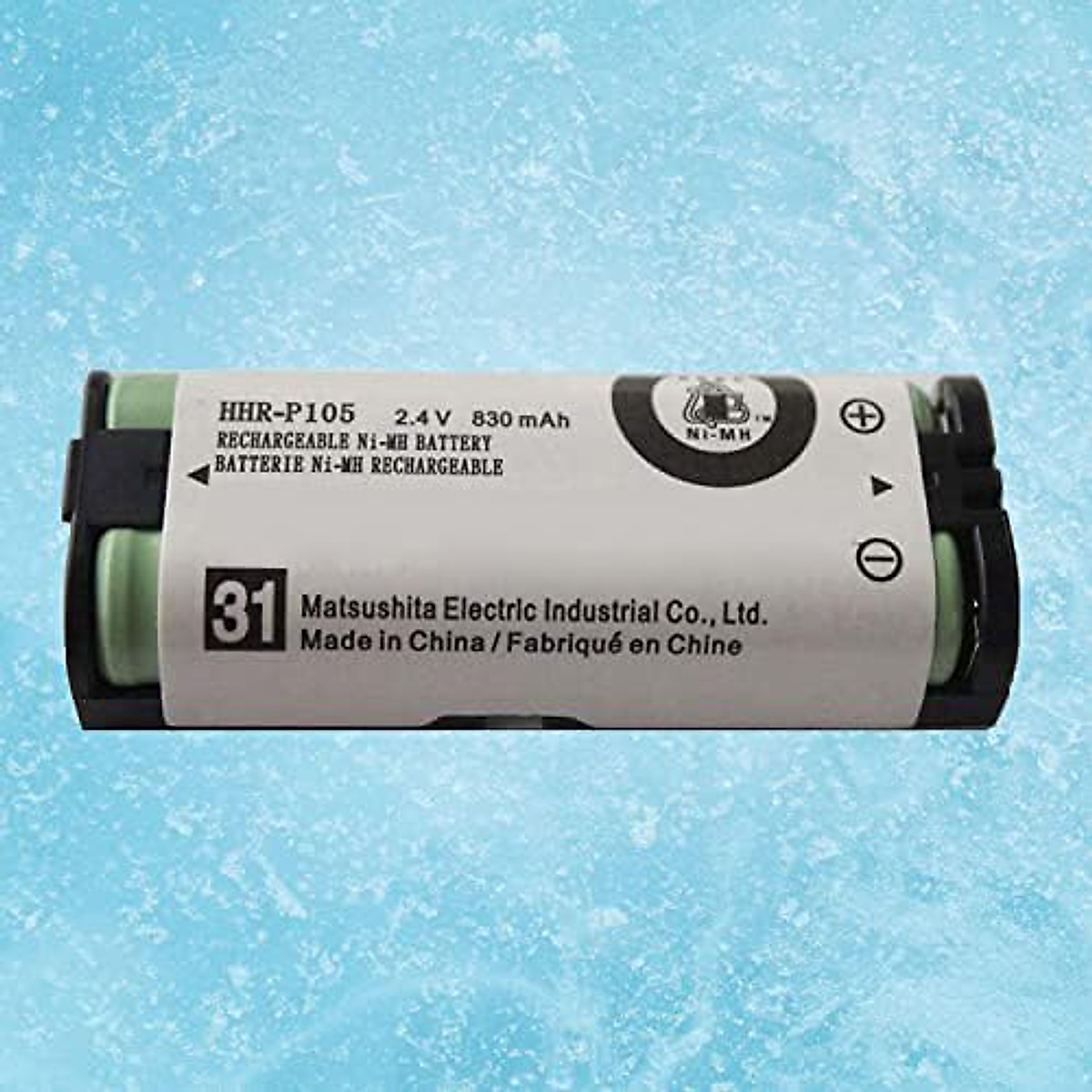 2 Pack HHR-P105 NI-MH Rechargeable Battery for Panasonic 2.4V 830mAh Battery for Cordless Phones