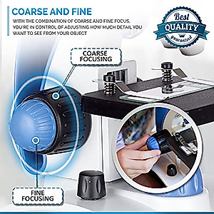 AmScope M162C-2L-WM-SP14-50P100S 40X-1000X Dual Light Glass Lens Metal Frame Student Microscope + Slides