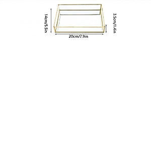 GEEKLLS Breakfast Tray Storage Tray Gold Rectangle Glass Makeup Organizer Tray Dessert Plate Jewelry Display Home Kitchen Decor