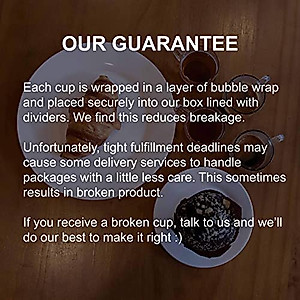 zenco living Espresso Cups (4 Ounce) with Large Handle, Set of 6 - Glass Coffee Cups for Nespresso Lungo, Double Espresso, Cortado