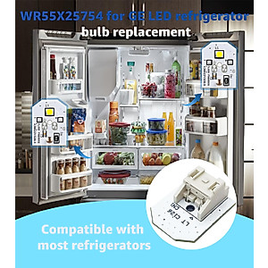 New WR55X11132 LED Light Replacement for GE Refrigerator Compatible with WR55X25754 WR55X26486 WR55X30602 EAP12172918 4590213 AP6261806 PS12172918,Excluding Plastic Cover(2PCS)
