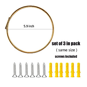 Cityelf Floating Shelves Wall Mounted Gold Wall Decor Iron Glass Hanging Shelf Home Decor Set of 3 Display Ledge Shelves for Living Room Bedroom Office-Gold-S