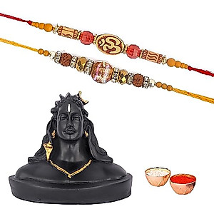 SATVIK Adiyogi for Car Dashboard Idol/Murti/Statue Aadiyogi Shiv Black Matte Finish Idol Murti for Mandir/Temple and Home