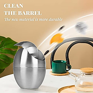 Agirlgle Mini Trash Can with Lid- Durable Stainless Steel Desk Trash Can Mini with Stylish Egg Shaped Design- Countertop Trash Can for Home, Office, Kitchen & More- Tiny Desktop Trash Can with Lid