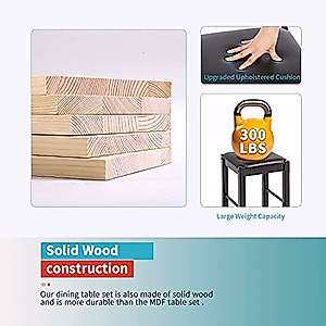 HGS 3 Pcs Dining Table Set Dining Table Furniture Set Counter Height Bar Dining Table and Chairs Set w2 Faux Leather Stools for Kitchen Living Room Small Spaces, Brown