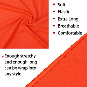 Jelyne 6 Packs Headwraps for Black Women Long Stretch Jersey Head Wrap Hair Scarf Solid Color African Fashion Headwrap