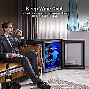IsEasy 12 Bottle Wine Cooler, Mini Wine Cellar Adjust Temp 46°F-66°F Quiet Freestanding Wine Refrigerator Counter Top Bar Fridge for Kitchen, Home Bar, RV (UPGRADE)