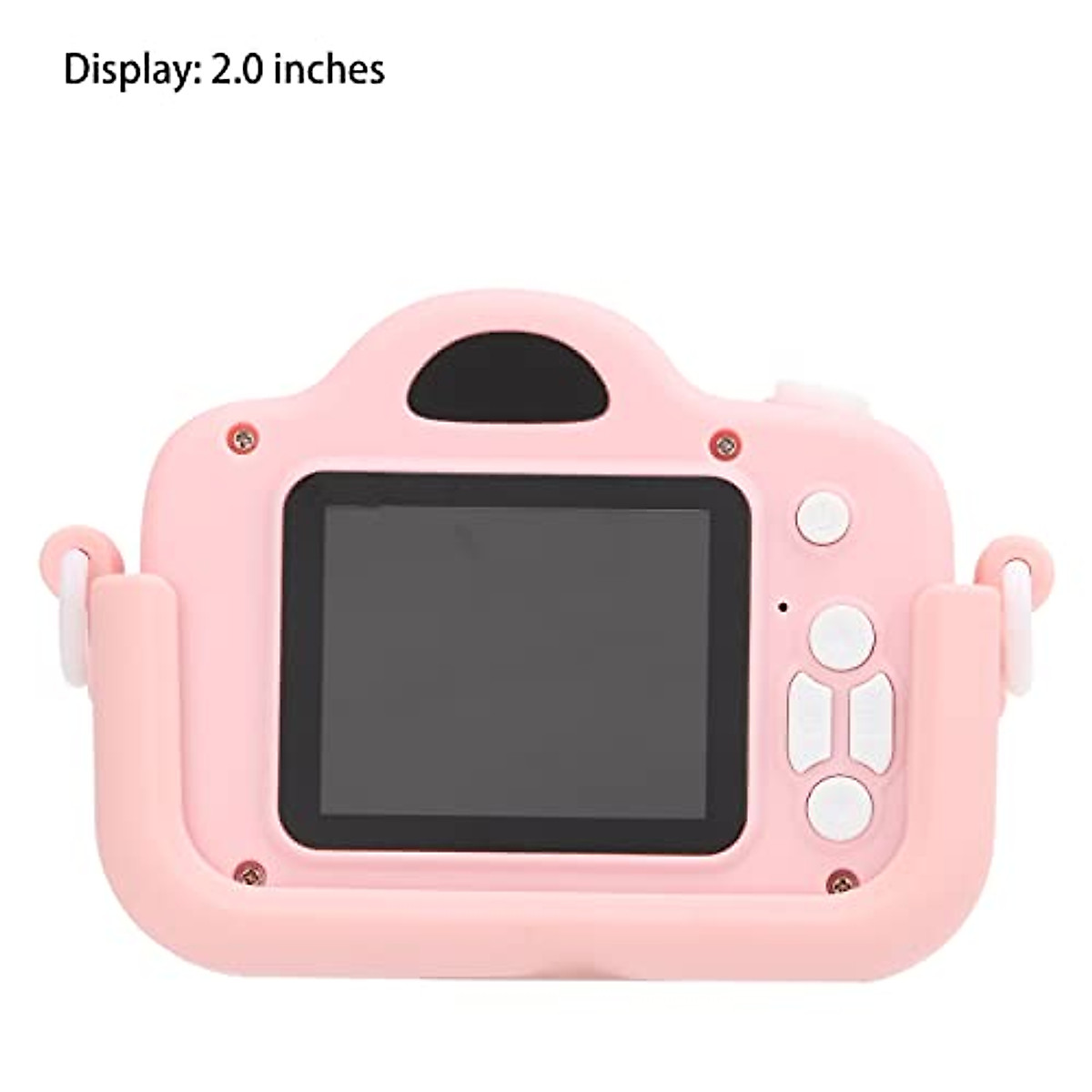Kids Cartoon Camera Toy, Multifunctional 2 Inch Screen High Definition Rechargeable 2MP Cute Kids Photo Video Camera for Gifts(Single Shot Pink)