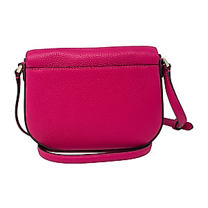 Kate Spade New York Leather Leila Mini Flap Crossbody Shoulder Bag, Pink Ruby