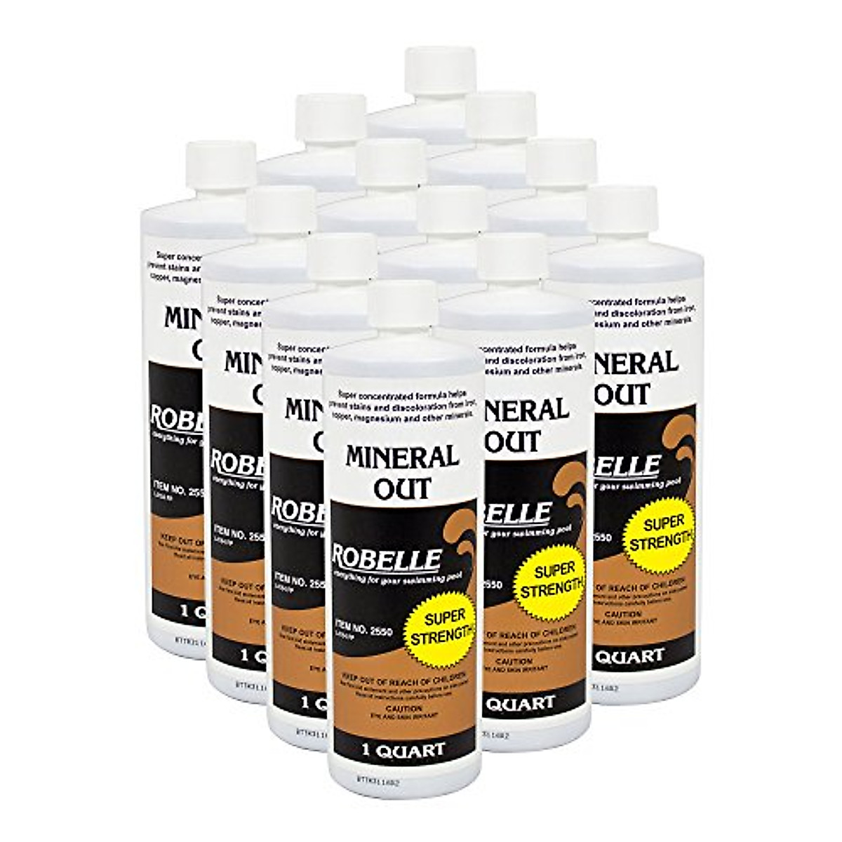 Robelle 2550-12 Mineral Out Stain Remover for Swimming Pools, 1-Quart, 12-Pack
