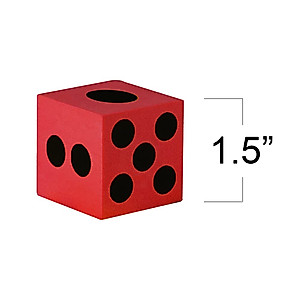 Foam Dice for Kids, Bulk Set of 48, 1.5 Inch Large Foam Dice Set in Assorted Colors, Great as Foam Dice for Classroom, Casino Party Decorations, and Colored Dice for Board Games