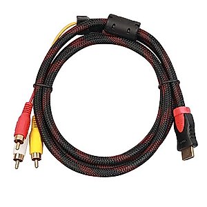 hudiemm0B Adapter, 5ft HDMI Male to RCA Video Audio AV Cable Adapter for PS3 Xbox One Wii SG
