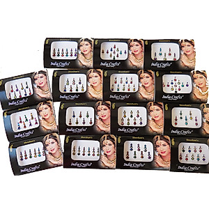 6 Different Bindi Packs Mix n Match Face Jewels Bollywood Stickers Indian Bindi
