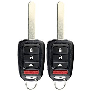 KeylessOption Keyless Entry Remote Fob Uncut Car Key for Honda Accord 16-17 Civic 16-19 (Pack of 2)