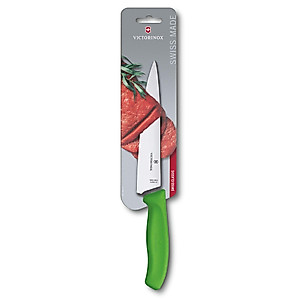 Victorinox 6.8006.19L4B Swiss Classic Carving Knife for Carving, Slicing and Dicing Meats, Vegetables or Fruits Straight Blade in Green, 7.5 inches