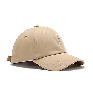 Quanhaigou Low Profile Baseball Cap for Men Women - Cotton Dad Hat-Classic Adjustable Unconstructed Plain Hat (Khaki)